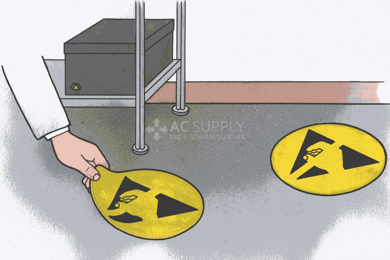 Floor adhesive ESD warning sign EAL-3232 | AC Supply